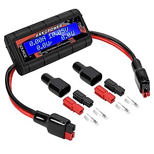 ANKG 150A Watt Meter Power Analyzer, High Precision RC with Digital LCD Screen&2 Sets of 45amp Power Pole Connectors for Voltage (V) Current (A) Power (W) Charge(Ah) and Energy (Wh) Measurement