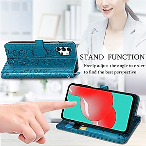 ONV Wallet Case Compatible with Samsung Galaxy S9 Plus - Adjustable Strap Animal Leather Case Folio Cover Card Holder Anti-Shock Stand Magnet Flip Case Compatible with Samsung Galaxy S9 Plus[MG] -Blue