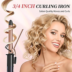 Syantek 3/4 Inch Curling Iron, Ceramic Barrel Hair Curler for Tighter Curls, Professional Hair Curling Wand for All Hair Types, Fast Heat Up to 400°F