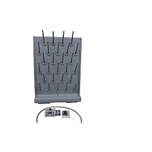 INTBUYING Bottle Drying Rack Pegboard Wall Mounted Desk Grey 27Pegs Removable PP Glassware Drying Draining Rack Education&lab Cleaning Equipment