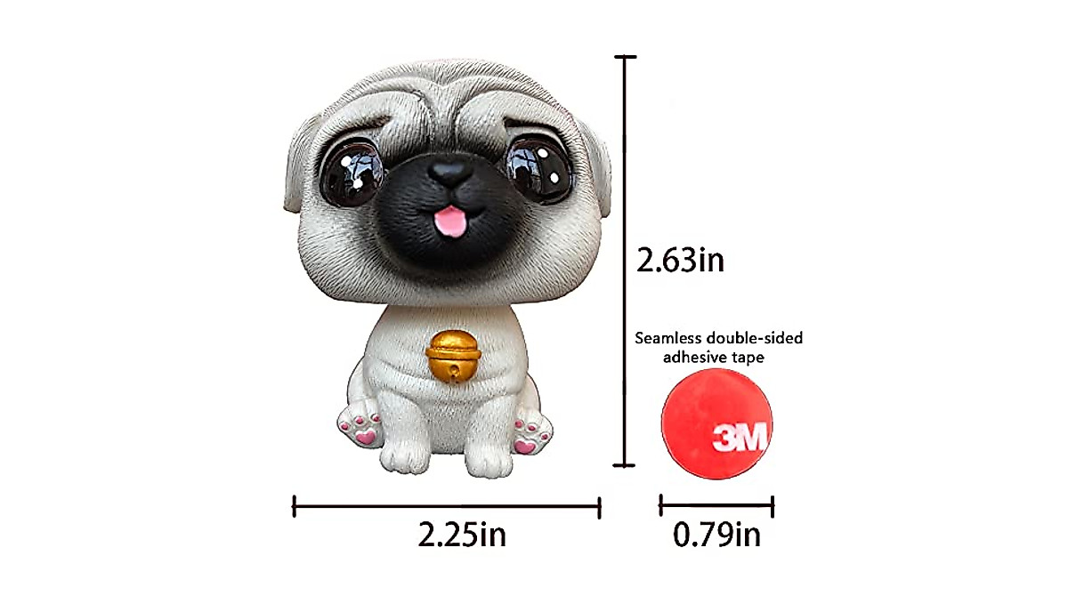 Cute Pug Bobble Head Toy for Car & Office Decoration