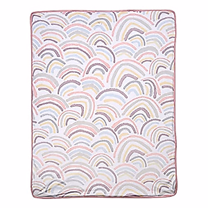 Lambs & Ivy Signature Rainbow Minky/Faux Shearling Soft Fleece Baby Blanket