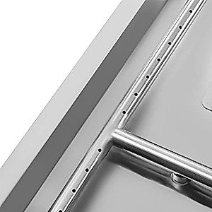 Square Drop-in Fire Pit Pan 31.5 * 12inch Outdoor Gas Fire Pit with Natural Gas Kit and Control Panel Stainless Steel Propane Fire Pit for Indoor Outdoor Picnics