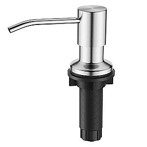 FORIOUS Soap Dispenser for Kitchen Sink, Built in Sink Soap Dispenser, Countertop Soap Dispenser with 500ML/18OZ Bottle, Lotion Dispenser for Kitchen Sink Built in Refill from The Top, Brushed Nickel