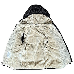 Baby Girls Boys' Winter Fleece Jackets with Hooded Toddler Cotton Dress Warm Lined Coat Outer Clothing (Black, 2-3T)