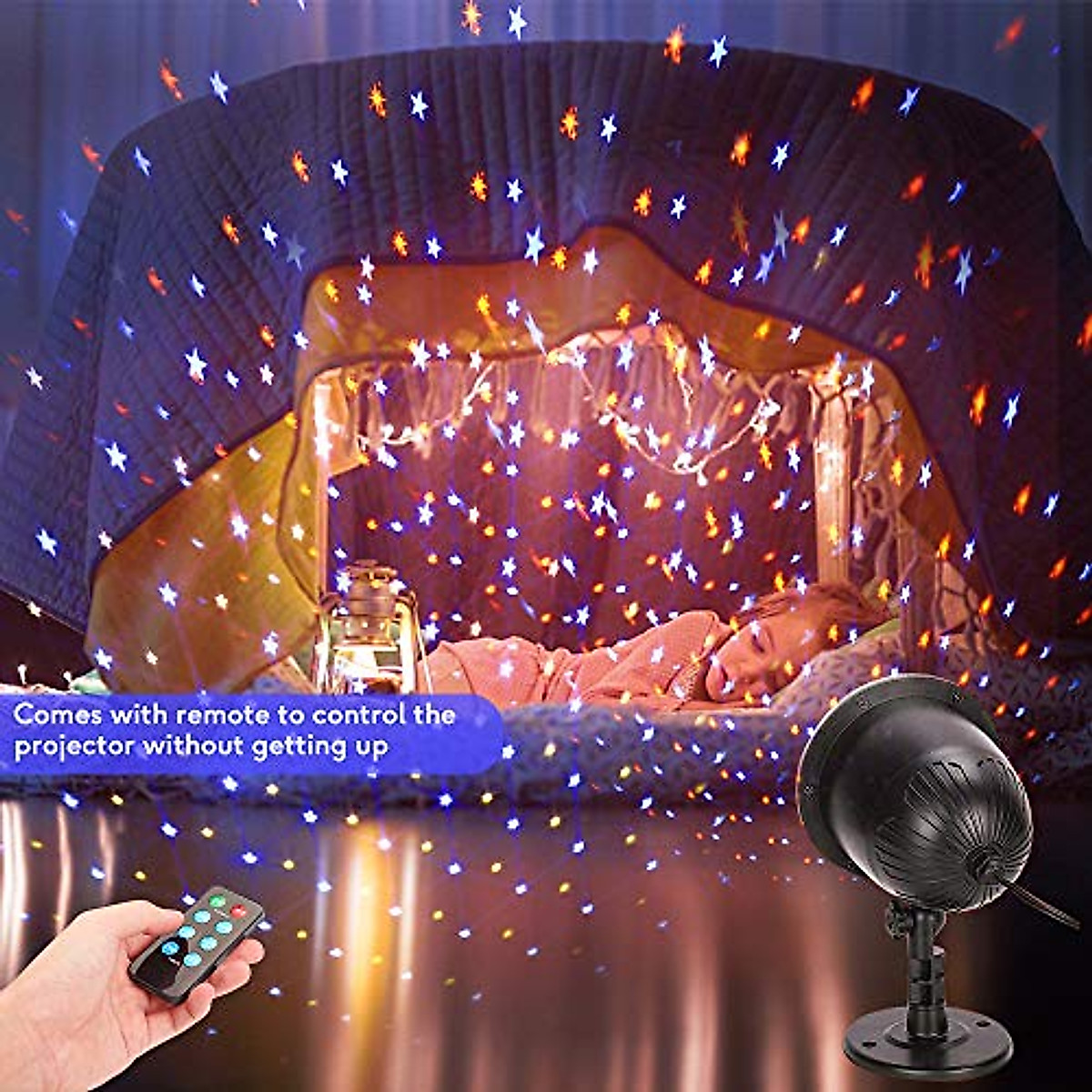 Star Projector, Night Light Projector for Kids, Outdoor Indoor Holiday Projector Lights with Remote Control, Waterproof LED Projector Landscape Light for Bedroom Garden Wedding Party Christmas Gift