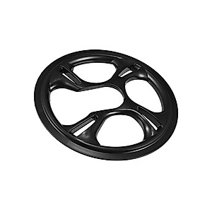 X AUTOHAUX 2pcs 48 Teeth 12cm 4 Holes Bicycle Bike Crankset Chain Wheel Cover Protection Chain Wheel Protective Cover Black