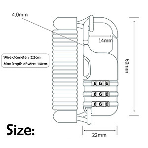 ZHome 3-Digit Combination Cable Lock for Bike Motocycle Helmet, Portable Code Lock with Steel Cable for Luggage Backpack Black 1Pc/Set