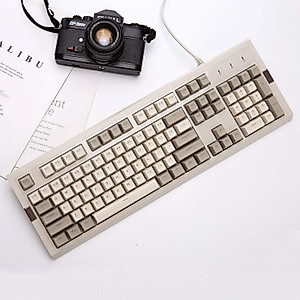 FIRSTBLOOD ONLY GAME. AK510 Retro Mechanical Gaming Keyboard - PBT SP Spherical Keycaps - Classic Grey-White Matching - RGB Backlight - Red Switches-New