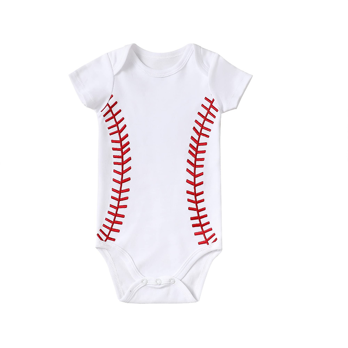 Chichoo Newborn Baby Boy Girl Bodysuit Baseball Sport Outfit Clothes Interlock 195 Gsm 0-24 Months (Baseball, 0-3 Months)