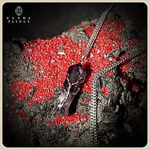 Handcrafted Crystal Pendant & Necklace; Spiritual Healing Crystal Necklace Pendant; Crystal Jewellery Protection Necklace (Rose Quartz, Amethyst, Green Aventurine, & Black Obsidian Double Point