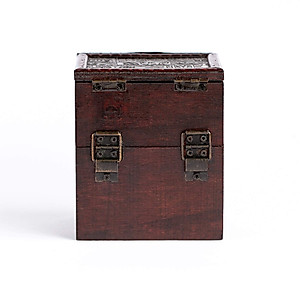 KakapopoTCG Elven Vault (Ancient Egypt) Wood Deck and Counter Box Protector Sleeve Storage Trading Cards TCG MTG Magic FaB YGO EDH Commander Box FaB TCG PTCG Dice Box DnD Spell Box