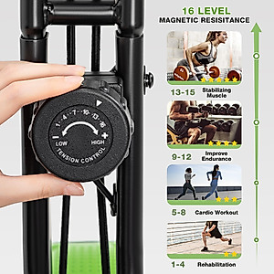 GOIMU Folding Exercise Bike, 4 in 1 Stationary Bike for Home Workout with 16-Level Adjustable Resistance, Indoor Cycling Bike with 330LB Capacity, Magnetic Workout Bike with Comfortable Seat Cushion…