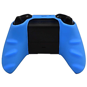 FOTTCZ Anti-Slip Soft Silicone Cover Skin Set for Microsoft Xbox One Controller which 1pcs Blue Controller Skin + 8pcs Thumb Grip Caps