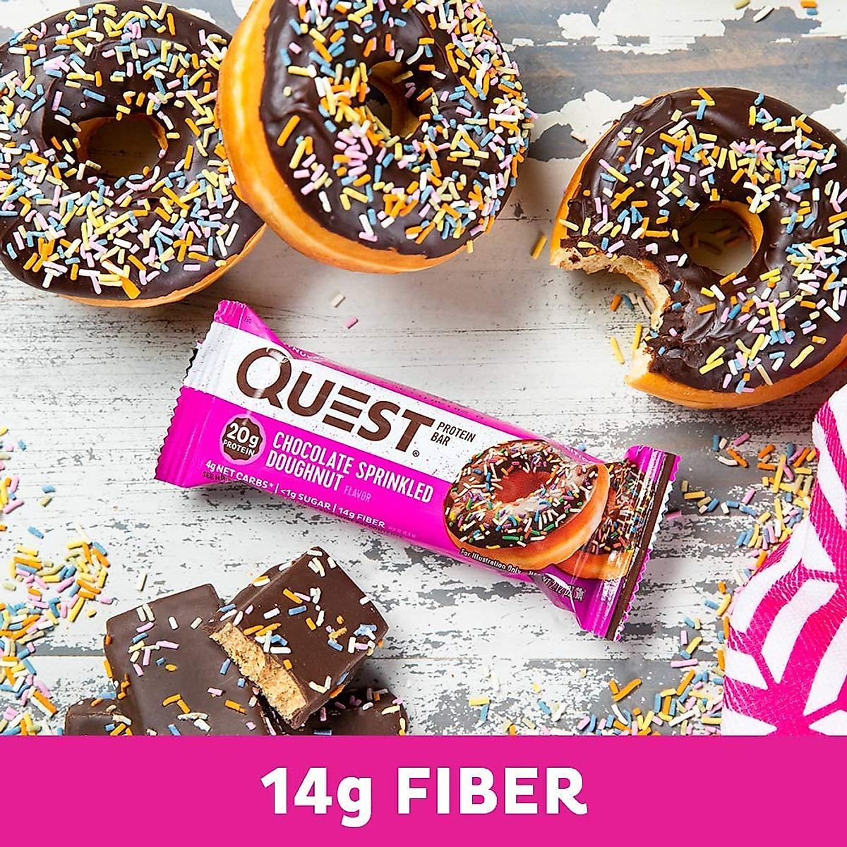 QUEST NUTRITION Chocolate Frosted Doughnut Protein Bar 12 Pack, 2.12 OZ