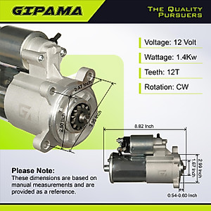 Gipama New Starter 6646N Replacement for Gas Engine Ford Excursion Expedition F1-50 F-250/ F-350/ F-450/ F-550 Super Duty F53 F59 Mustang, Lincoln Blackwood Mark LT Navigator.(6646)