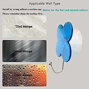 JZMYXA Suction Cup Hooks 2.36 Inches Flower-Shaped PVC Suction Cups Rust-Proof Metal Hook Heavy Duty Suction Cup Holds Up to 7 lbs, for Smooth Glass Smooth Tile Smooth Metal(8 Pack)