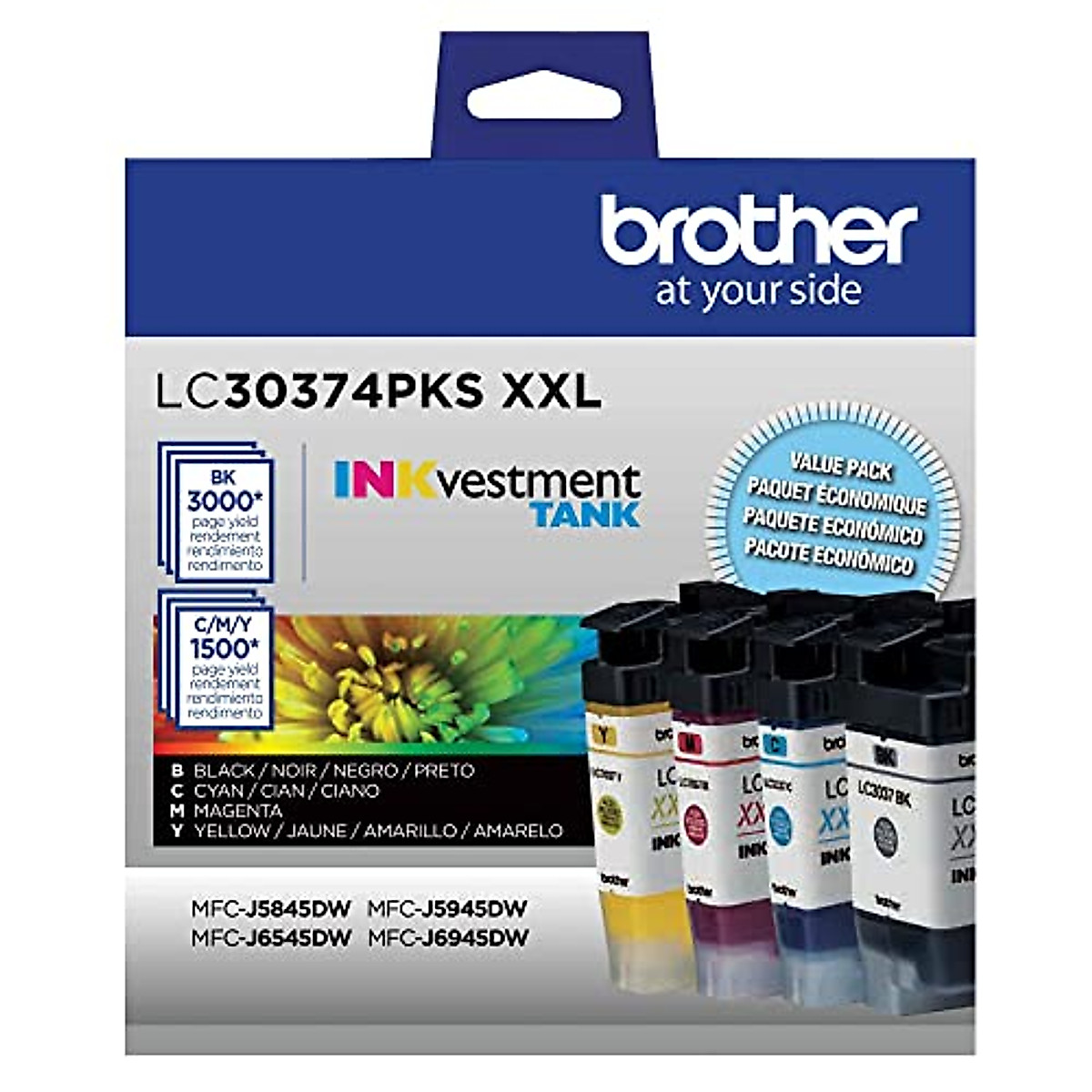 Brother® LC3037 Genuine High-Yield Multi-Pack Ink, Black/Cyan/Magenta/Yellow, Pack Of 4 Cartridges, LC30374PKS