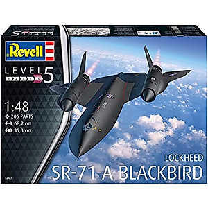 Revell 04967 Lockheed SR-71 Blackbird 1:48 Scale Model Kit, Unvarnished
