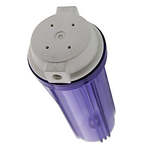 Hydronix HF2-10CLWH14, 10" Clear Housing with White Flat Cap For RO & Filtration Systems, 1/4" Ports