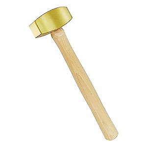 C&T 2 Pound Solid Brass Non-Sparking Hammer with Hickory Wood Handle,Non Marring Non Sparking,2lb