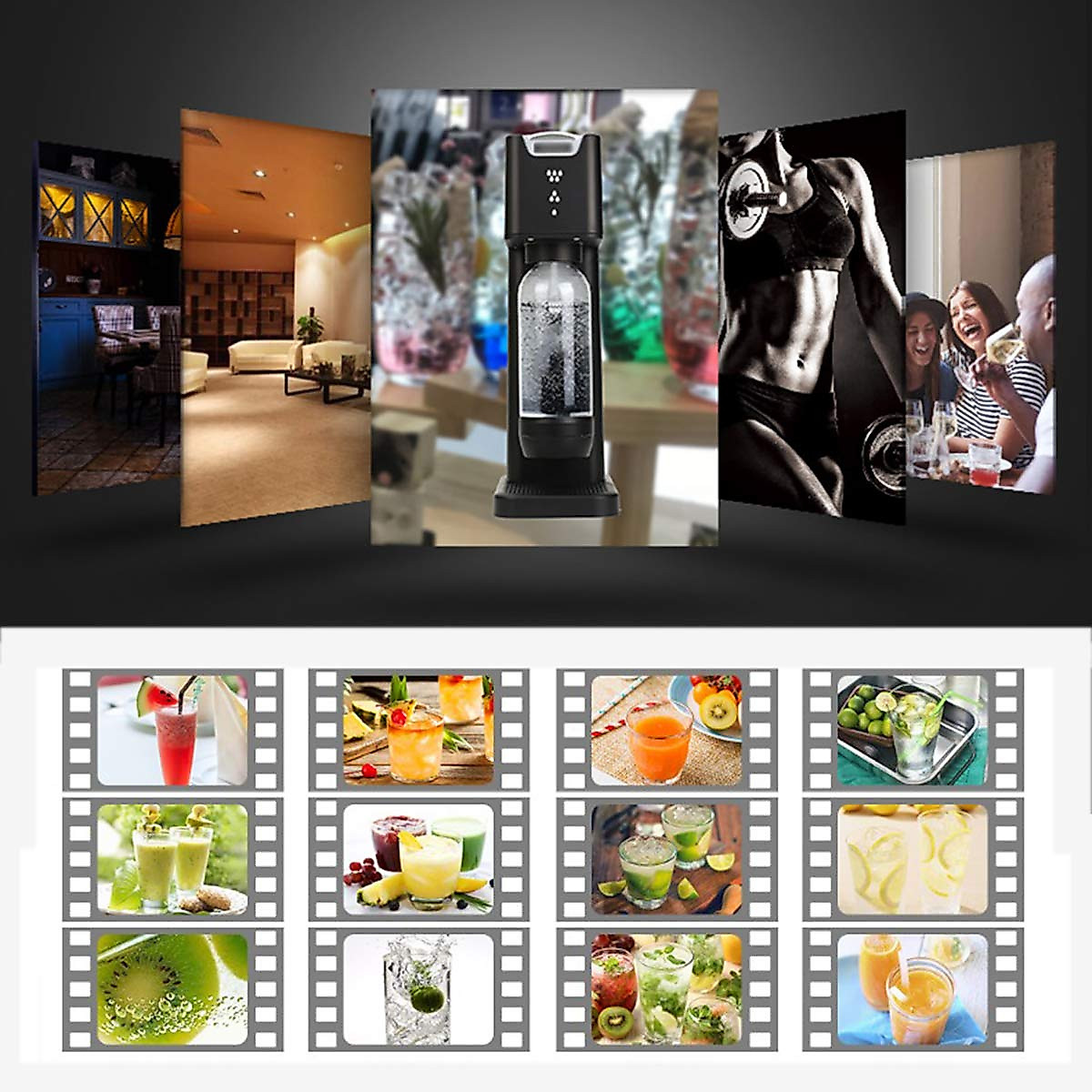 LTLWSH Sparkling Water Maker,Carbonator Set/Carbonated Water Set incl. 2 Carbonator Bottles Soda Aker for Carbonated Tap Water at the Push of a Button Sparkling Water Dispenser