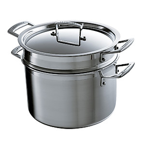 Le Creuset Tri-Ply Stainless Steel 7-1/2-Quart Pasta Multi-Pot with Insert