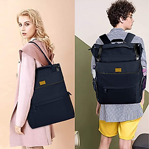 ZINZ Slim & Expandable 17 17.3 Inch Laptop Backpack Shoulder Casual Bag, Large Capacity Water-Repellent Multipurpose Notebooks Bag, College School Bookbag Gifts for Men & Women,(12.5L-32L) Blue