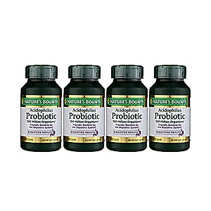 Nature's Bounty Probiotics Dietary Supplement, Supports Digestive and Intestinal Health, Probiotic Acidophilus, 120 Tablets, Pack of 4