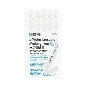 LEONIS Water Erasable Fabric Marking Pen Blue 5 Count Pack [ 78008 ]