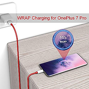 OnePlus 8 Pro Warp Charging Cable, Jelanry 6ft USB Type C Cable for OnePlus 6T Dash Charging Cable Rapid Data Syncing Rubber Coating Fast Charger Cable for OnePlus 11 10 Pro 8 7T 7 Pro 6T 5T Red 2Pack