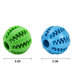 Dog Ball Chew Puppy (2 Pack), for Aggressive Chewers, Interactive Puppy Dog Toy, Puzzle Teething Toy, Essential Brain Stimulating, Dog Treat Ball Small Breed