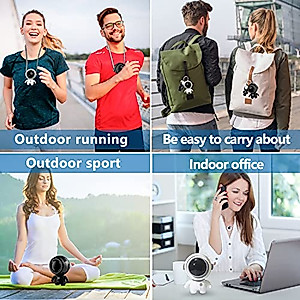 Handheld Neck Fan, Portable 3 Speeds Astronaut Pocket Cooling Fan,Decoration USB Rechargeable Mini Quiet Desk Fan,With Keychain,For Kids Teenager Outdoor Picnic Office Travel White 3.93*2.95 inches
