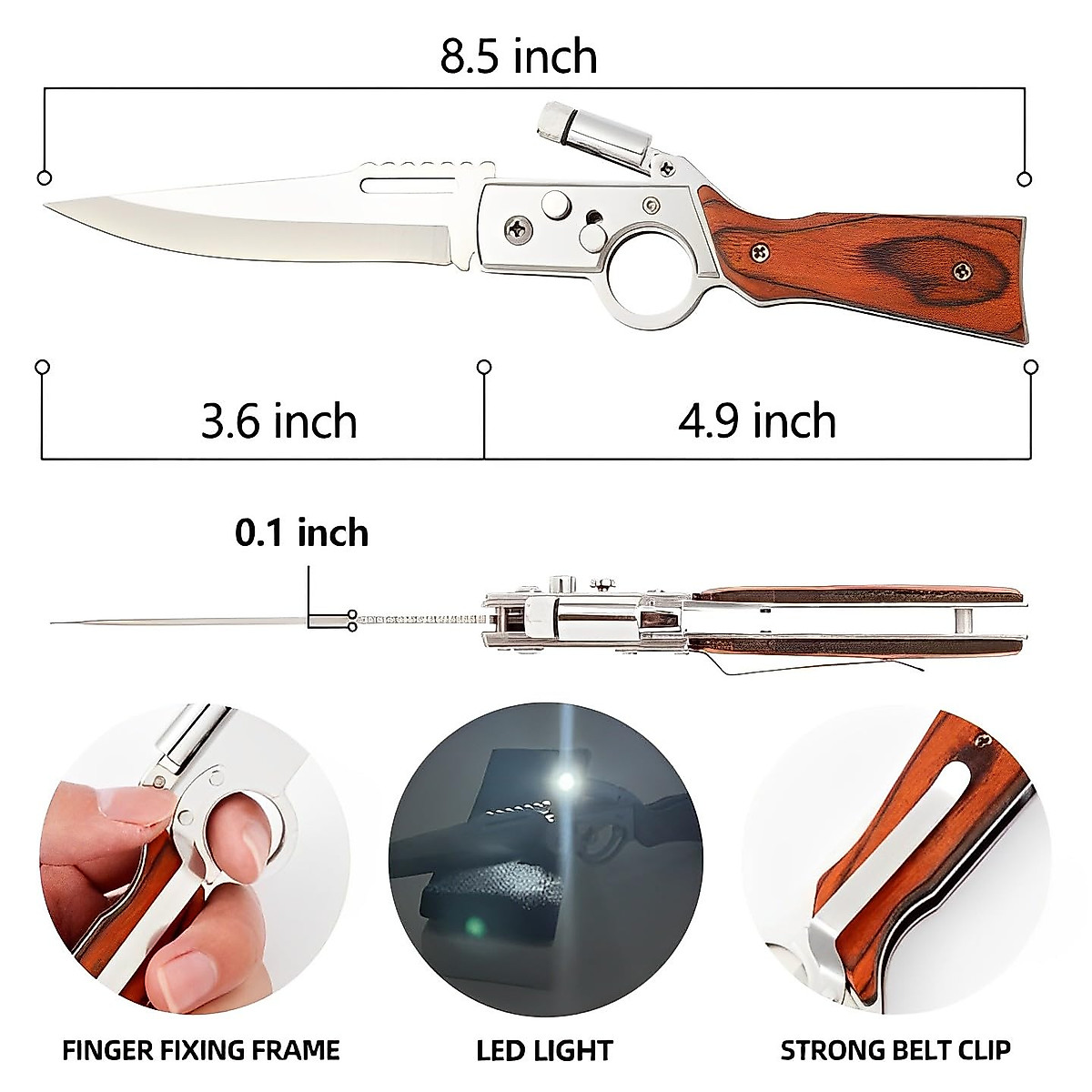 AK47 Flipper Pocket Knife, AK47 Pocket Folding Knife, Tactical Knife for Camping Hunting Survival Indoor and Outdoor Activities Mens Gift-Ideal for Hiking, Fishing, Emergency, EDC Tactical Tool Knife