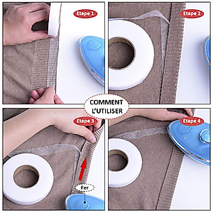 CZ Store✮✮ - Iron-On Fabric Tape |0.79-inch|27 Yard|2-Pack| White Heavy Duty Fusible Adhesive Hemming Strip to Repair Curtains, Clothes, Pants, Pillow Case, Uniform - No Sewing