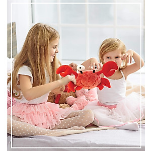 DolliBu Red Crab Stuffed Animal - Super Soft Crab Plush Toy, Cute Crab Ocean Stuffed Animal for Boys and Girls, Adorable Red Stuffed Animal Crab Toy Gift for Kids, Teens, and Adults -12 Inches