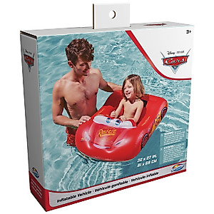 Swimways Disney Pixar Cars Inflatable Water Boat Vehicle, Inflatable Pool Floats and Kids Pool Toys, Cars Pool Party Supplies for Kids Aged 3 & Up