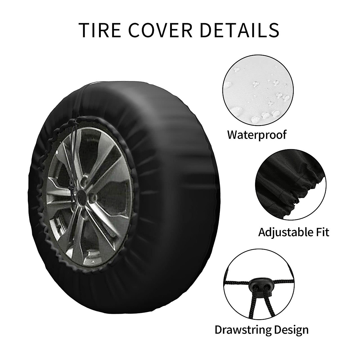 Custom Spare Tire Covers, Design Your Own Personalized Text Image, Customized Spare Tire Cover Waterproof Dust-Proof Tire Protectors for Jeep Camper Truck Travel RV SUV Universal All Vehicles