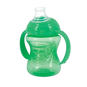 Nuby Two-Handle No-Spill Super Spout Grip N' Sip Cup, 8 Ounce, Single pack of 1 Cup, Colors May Vary