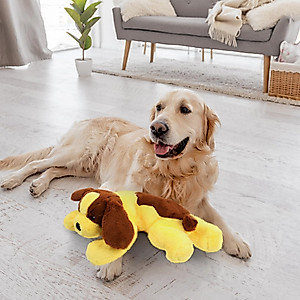 CZTNNZK Heartbeat Puppy Toy for Anxiety Relief, Dog Behavioral Aid Toy for Puppies Sleep Aid Separation Anxiety Soother,Newborn Puppy Sleep Aid Plush Toy,Plush Toys for Dogs.(Yellow)