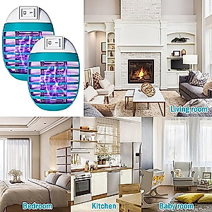 4 Pack Plug in Bug Zapper Indoor for Flying Insect Mosquito, Electronic Mosquito Zapper Gnat Traps with LED Light for Patio, Bedroom, Kitchen, Office