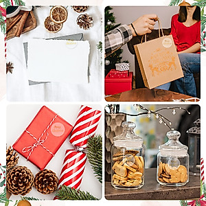 NUOMI 1000 PCS Merry Christmas Stickers Round Adhesive Seal Labels Gold Foil Stamping on Clear for Xmas Decor Envelope Cards Gift Packaging, 1 Inch