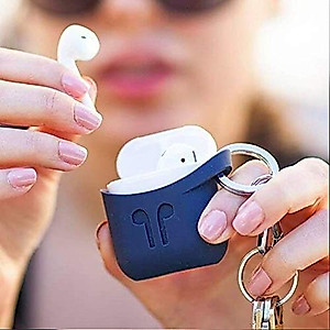 PodPocket Scoop AirPod Storage Case with Protective Translucent Silicone and Impact Protection Indigo Blue