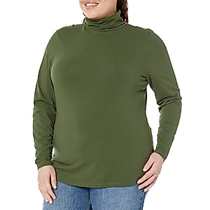 Amazon Essentials Women's Long-Sleeve Turtleneck (Available in Plus Size), Dark Olive, Medium