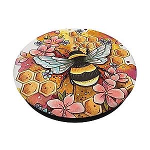Flower Bee PopSockets Swappable PopGrip