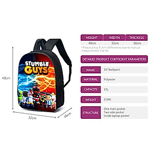 MIAQZAKL Game Characters Backpack Fashion Design 16in Laptop Backpacks Guys Backpack Large Capacity Shoulder Bag