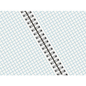 HULYTRAAT Large Graph Ruled Wirebound Spiral Notebook, 8.5 x 11 Inches, 4 X 4 Quad Ruled (4 sq/in) Paper Pad, Premium 100gsm Ivory White Acid-Free Paper, 128 Squared/Grid Pages per Book (Pack of 2)