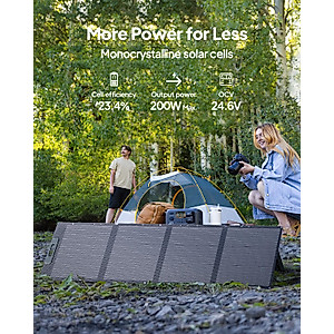 BLUETTI Solar Generator EB70S with PV200 Solar Panel Included, 716Wh Portable Power Station w/ 4 120V/800W AC Outlets, LiFePO4 Battery Pack for Outdoor Camping, Road Trip, Emergency