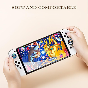 PERFECTSIGHT Switch Thumb Grips Caps, Cute Joystick Cap for Nintendo Switch/Switch Lite/Switch OLED, 4 Pcs Thumbstick Analog Stick Button Cover for NS Joycon Controller Accessories, 4 Color Ball C
