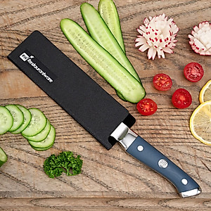 Sensei 6.5 x 2 Inch Knife Sleeve, 1 BPA-Free Knife Protector - Fits Utility Knife, Felt Lining, Black Plastic Knife Blade Guard, Durable, Cut-Proof - Restaurantware